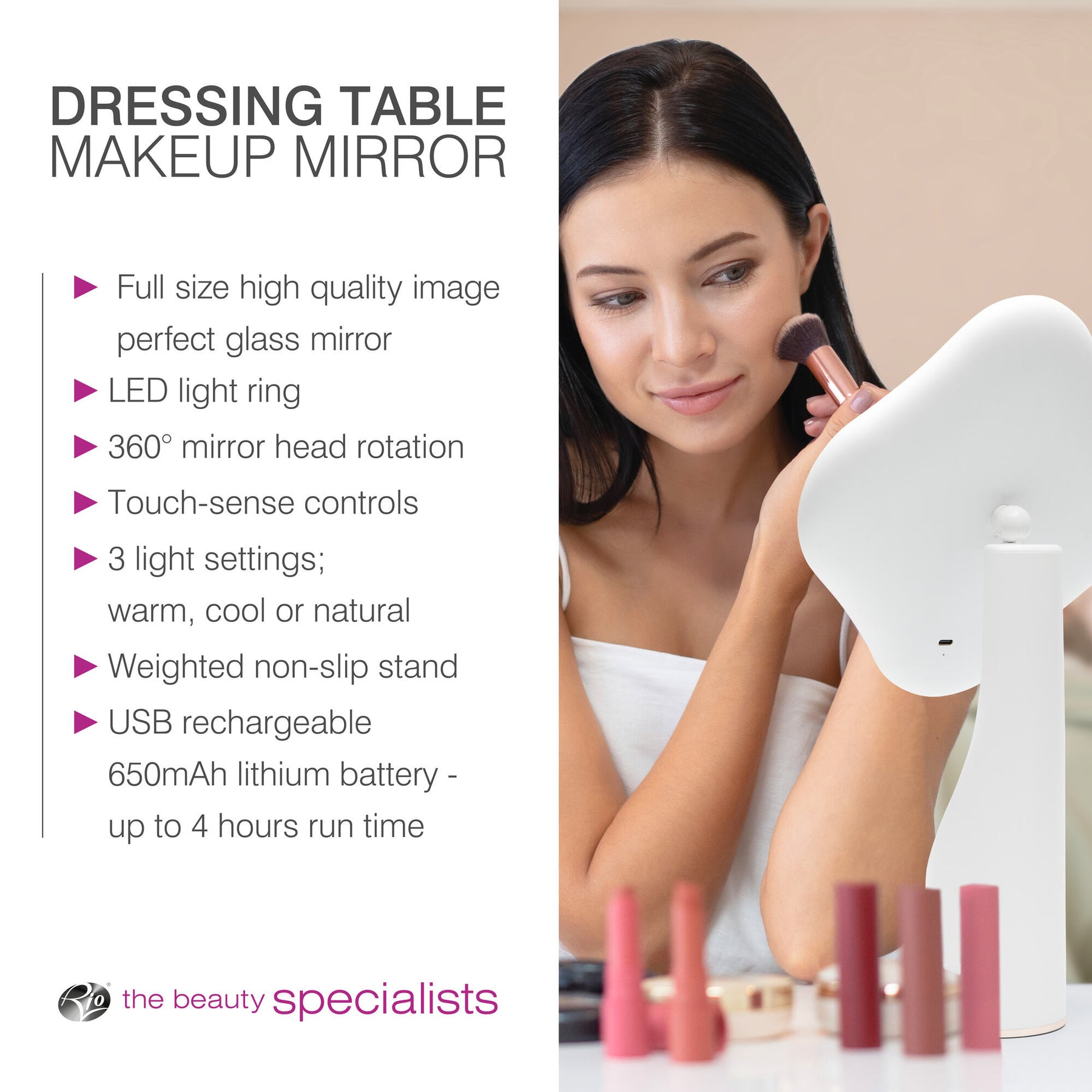 Illuminated Full Size Beauty Mirror - Rio the Beauty Specialists
