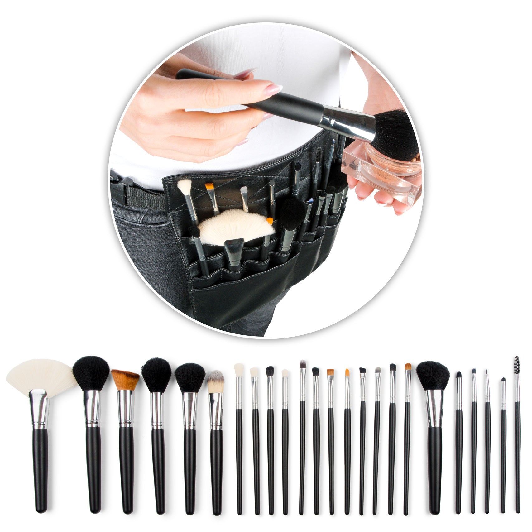 PROFESSIONAL SALON MAKEUP BRUSH COLLECTION BELT